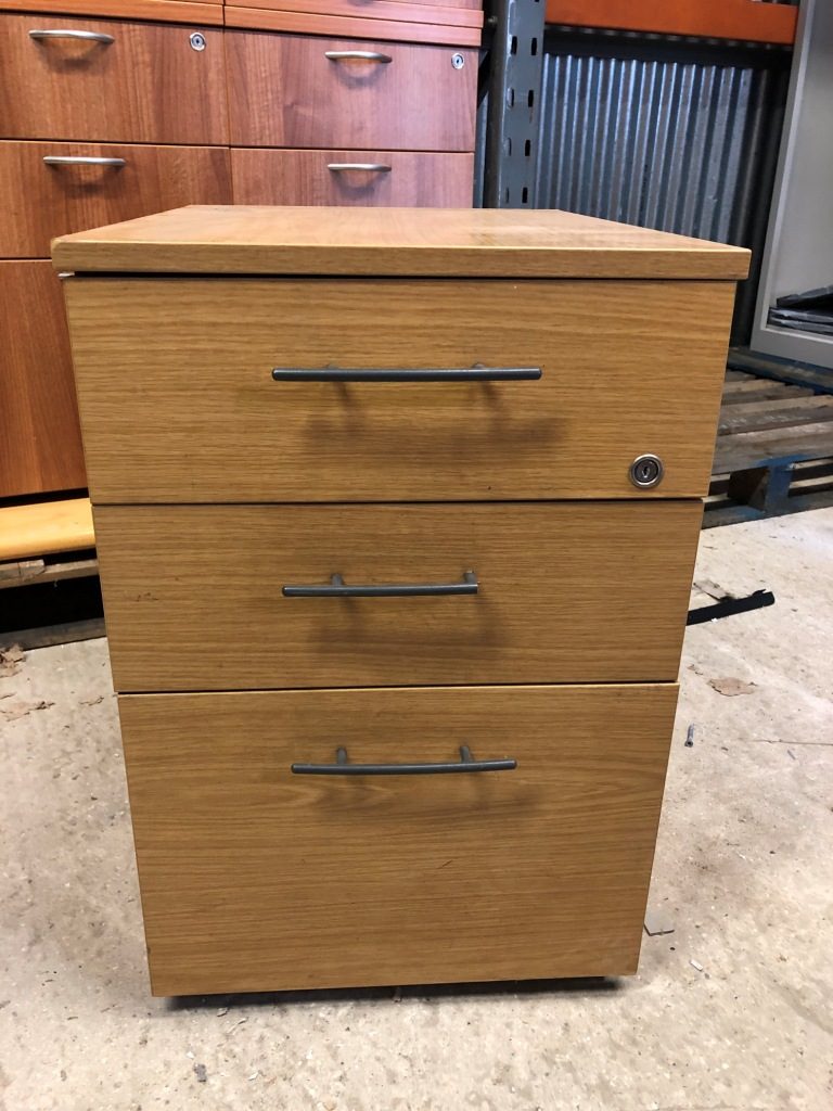 Pedestal – Oak – 3 Drawer on Feet | CDF Office Furniture