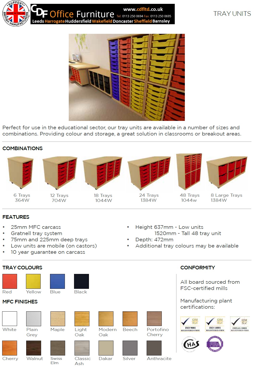 Spec Sheets | CDF Office Furniture